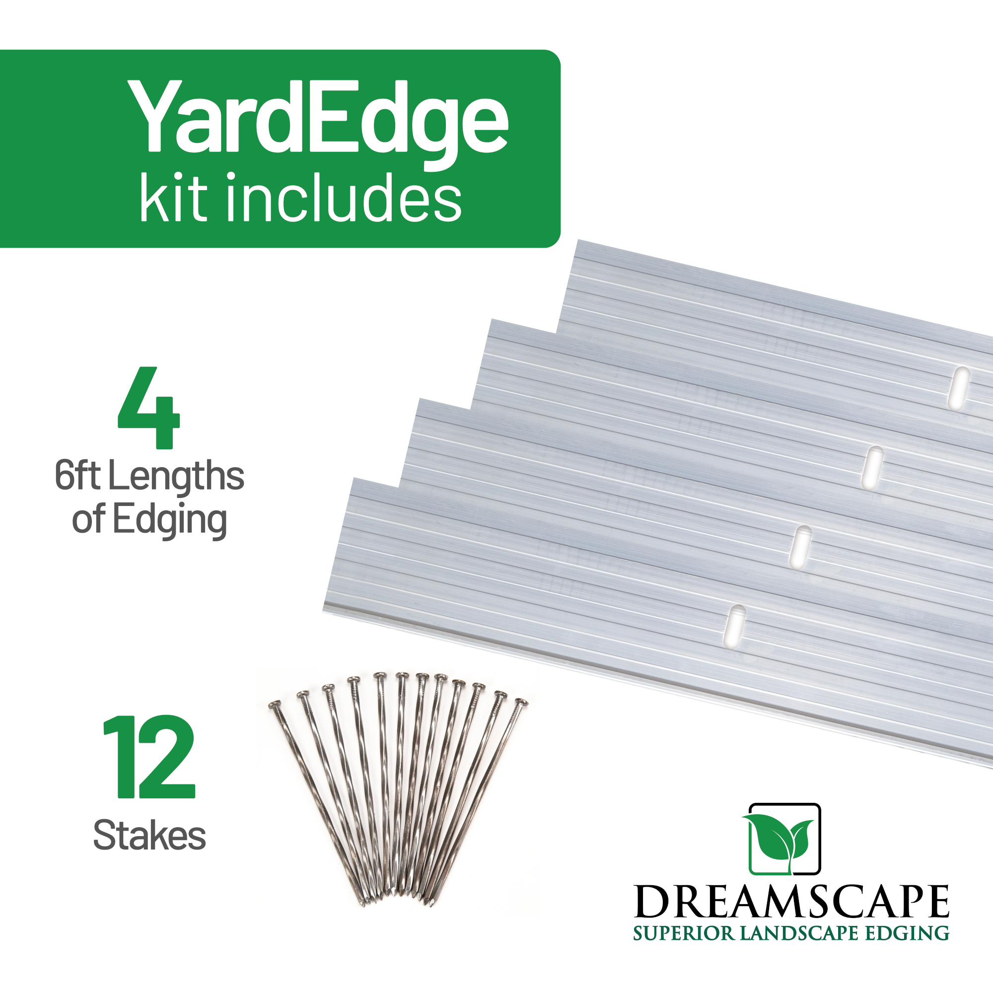 Aluminum Landscape Edging YardEdge YardEdge 6' Mill Finish (Box of 24 Feet)